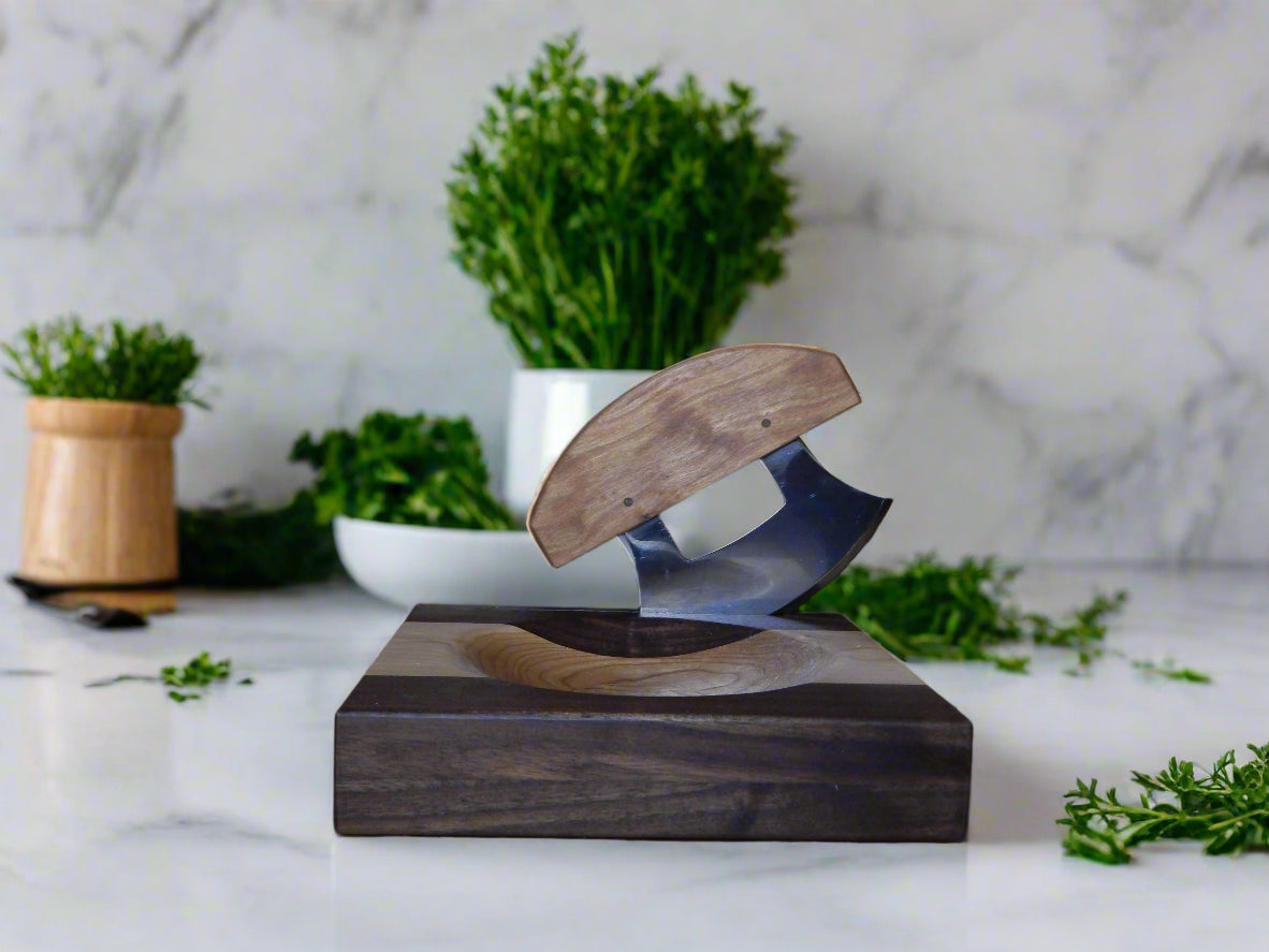 Alaskan style Ulu knife and Bowl set – Marten Custom woodcraft LLC